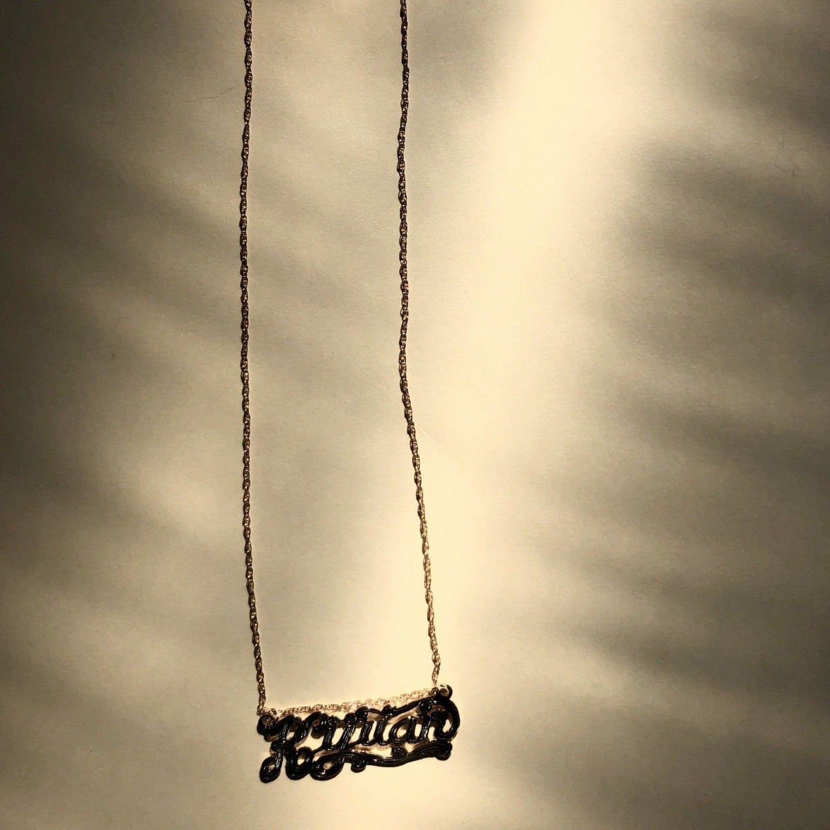 Sincerely, Me-Monogram Nameplate Necklace in 14k Gold | Iris 1956